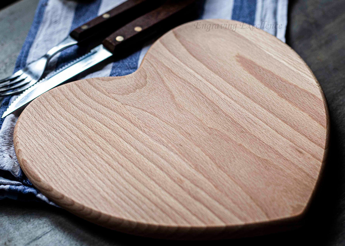 Personalised Heart Chopping Board - Design 4 – Engraving Excellence
